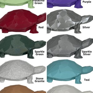 Geometric Turtle Figure | 3D Printed Animal Statue | Nursery Decor ...