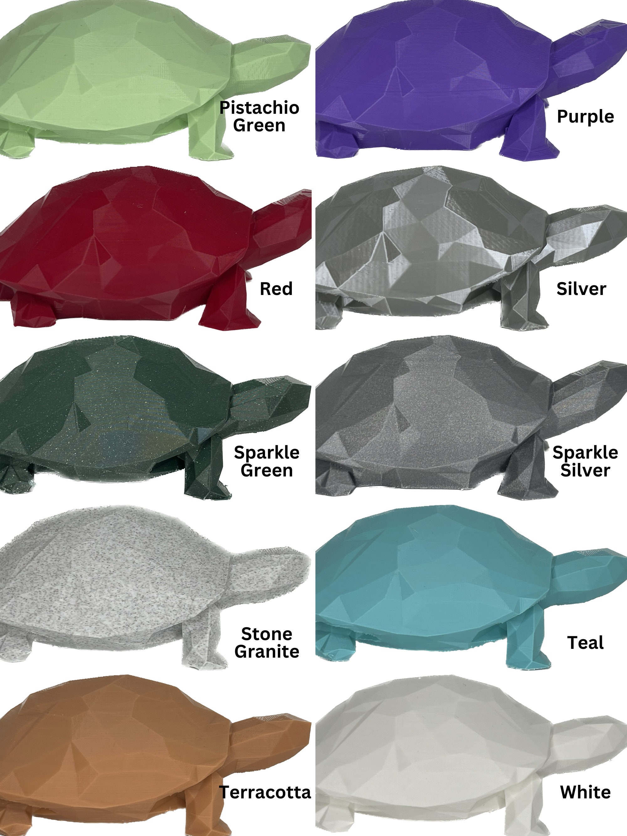 Geometric Turtle Figure | 3D Printed Animal Statue | Nursery Decor ...