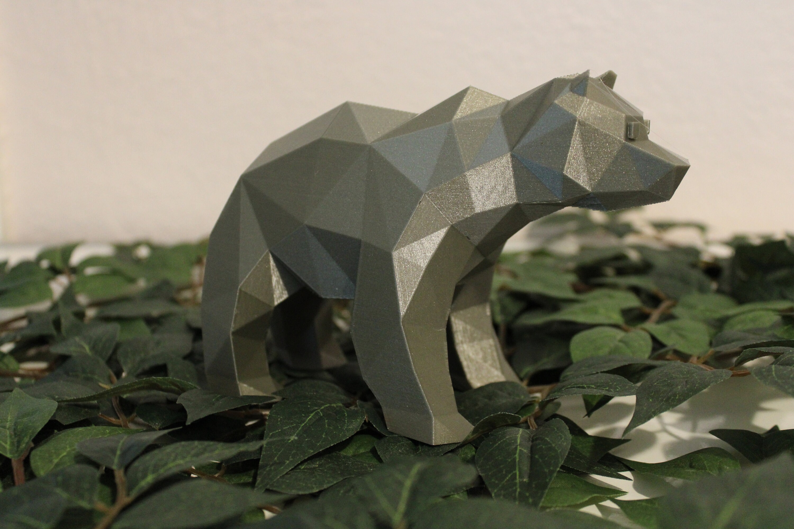 Geometric Bear Figure 3D Printed Animal Statue Nursery | Etsy