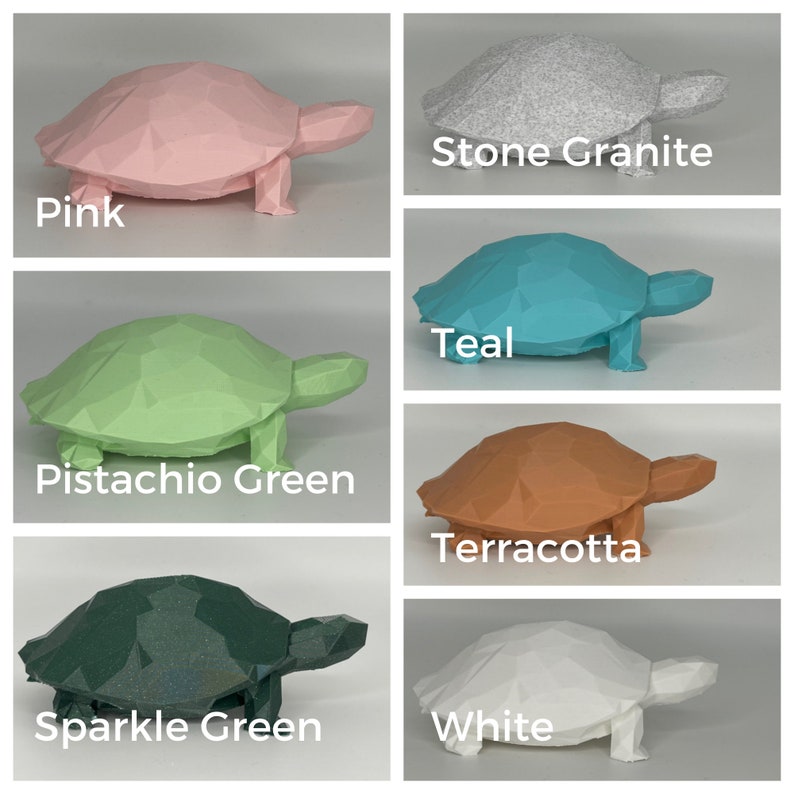 Geometric Turtle Figure 3D Printed Animal Statue Nursery - Etsy