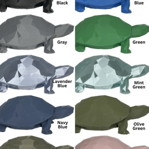 Geometric Turtle Figure | 3D Printed Animal Statue | Nursery Decor ...