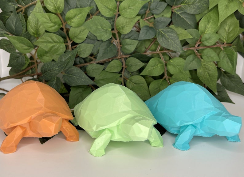 Geometric Turtle Figure 3D Printed Animal Statue Nursery - Etsy