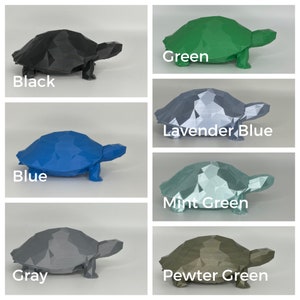 Geometric Turtle Figure 3D Printed Animal Statue Nursery | Etsy
