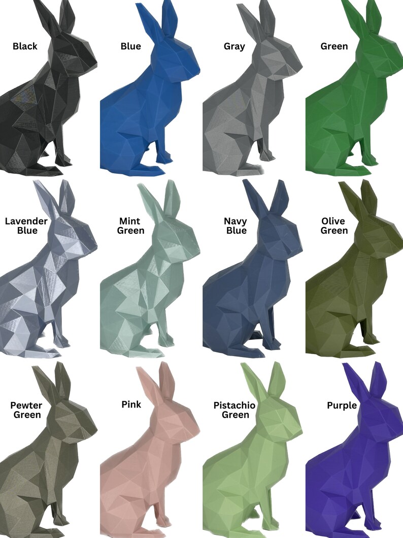 LARGE Geometric Bunny Figure Rabbit Figurine Housewarming - Etsy