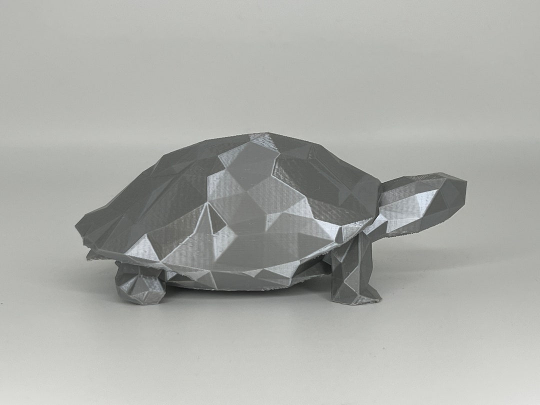 Geometric Turtle Figure | 3D Printed Animal Statue | Nursery Decor ...