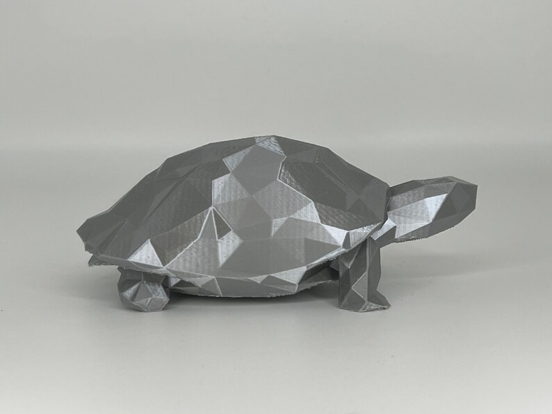 Geometric Turtle Figure | 3D Printed Animal Statue | Nursery Decor ...
