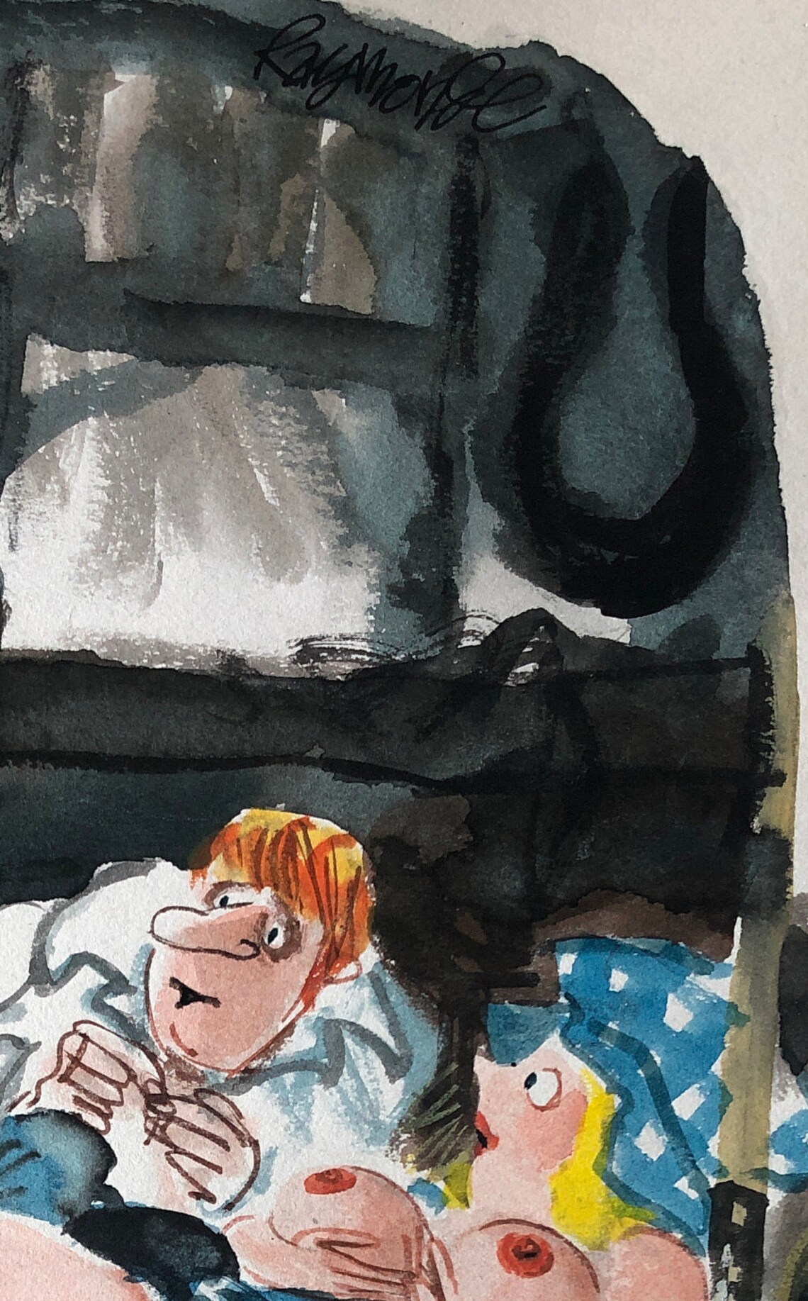 Raymonde Preliminary Cartoon for Playboy USA 70's well This Won't Get ...