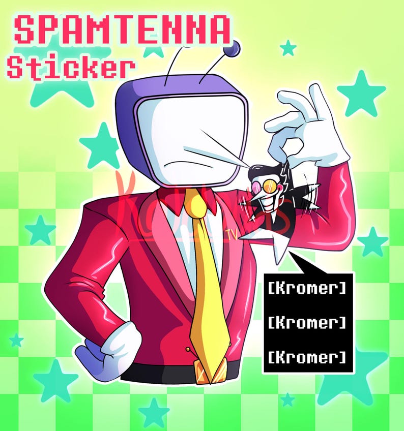 Spamton & Tenna Vinyl 4 Inch Spamtenna Sticker - Etsy