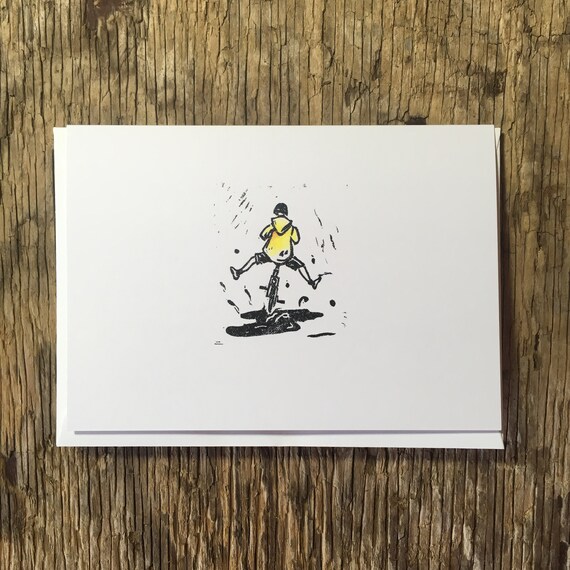 Cycling Card Mountain Bike Card Splash Illustration | Etsy
