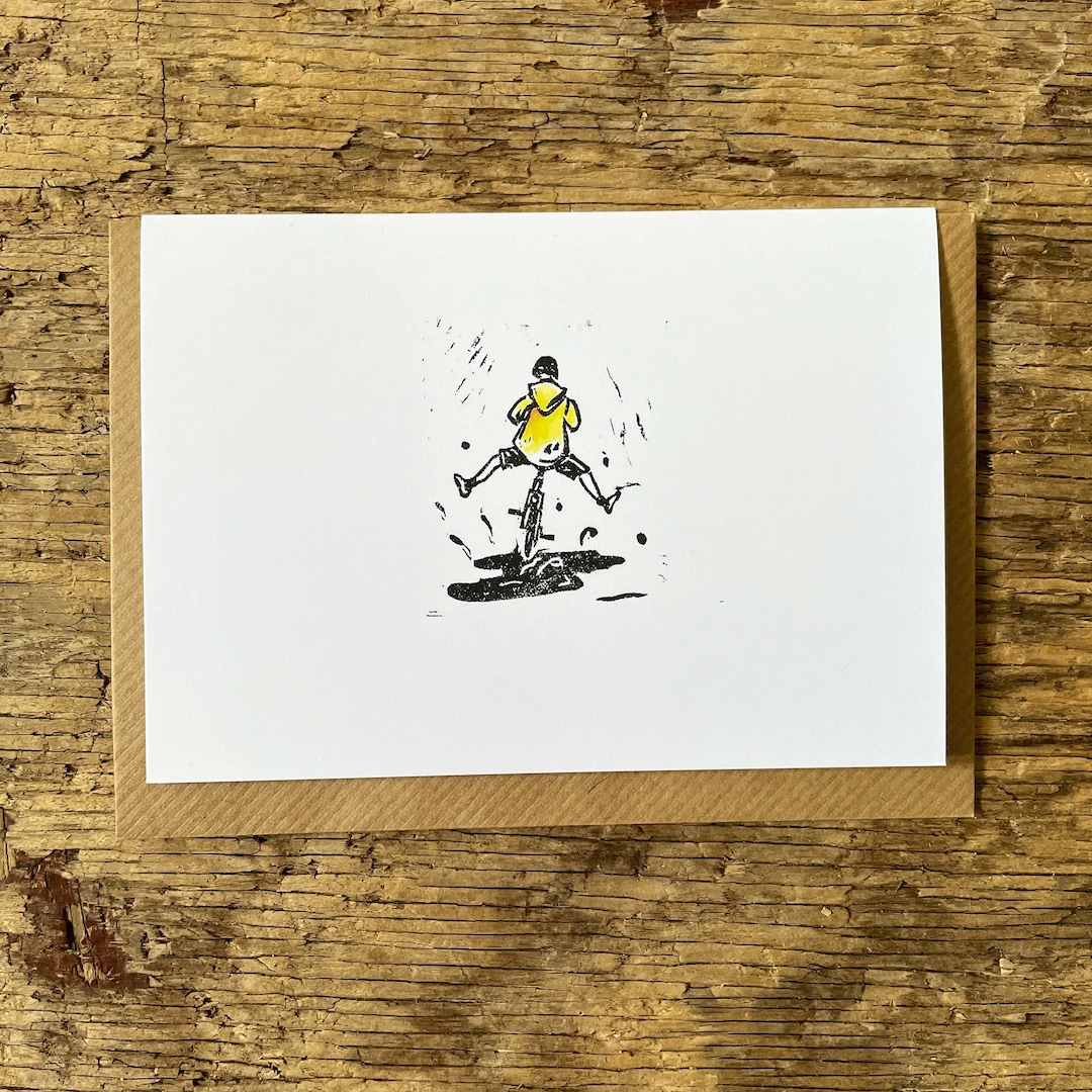 Cycling Card, Mountain Bike Card, Splash, Illustration - Etsy