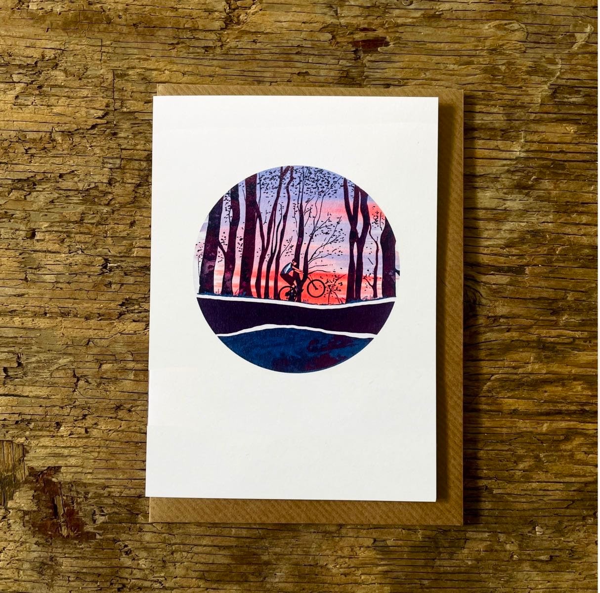 Cycling Card Mountain Bike Card Sunset Trails Digital - Etsy