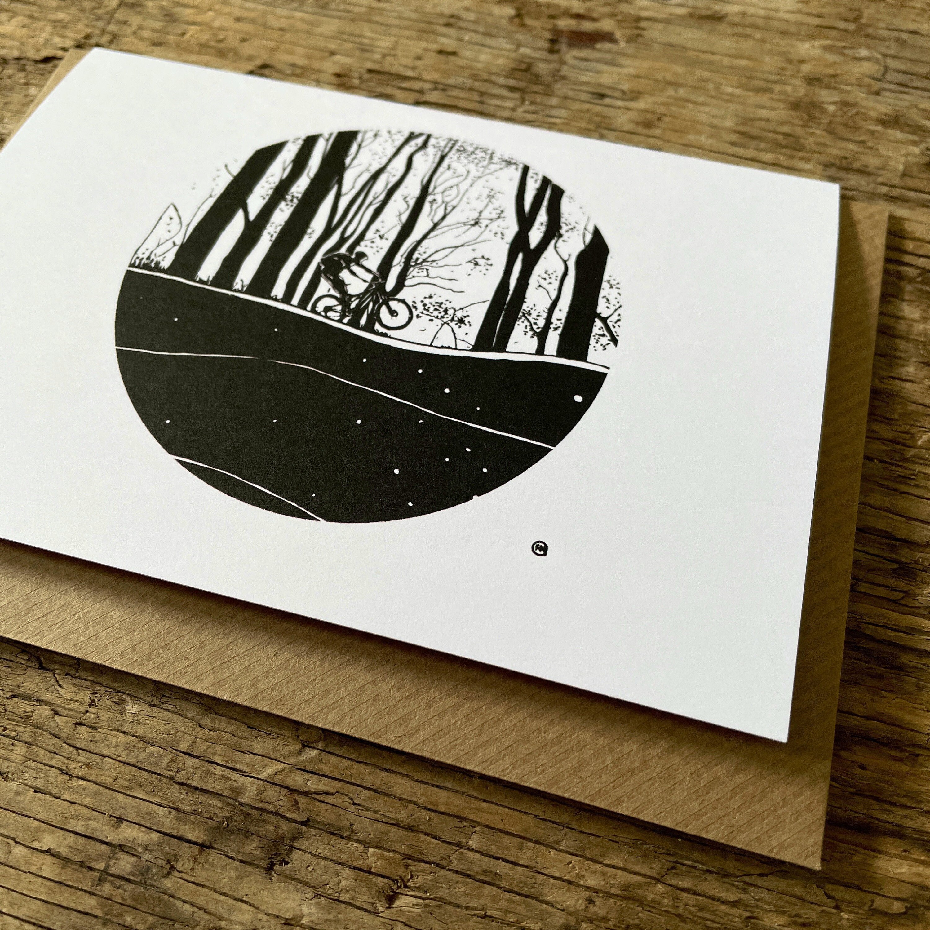 Cycling Card, Mountain Bike Card, Woodland Trails, Illustration - Etsy