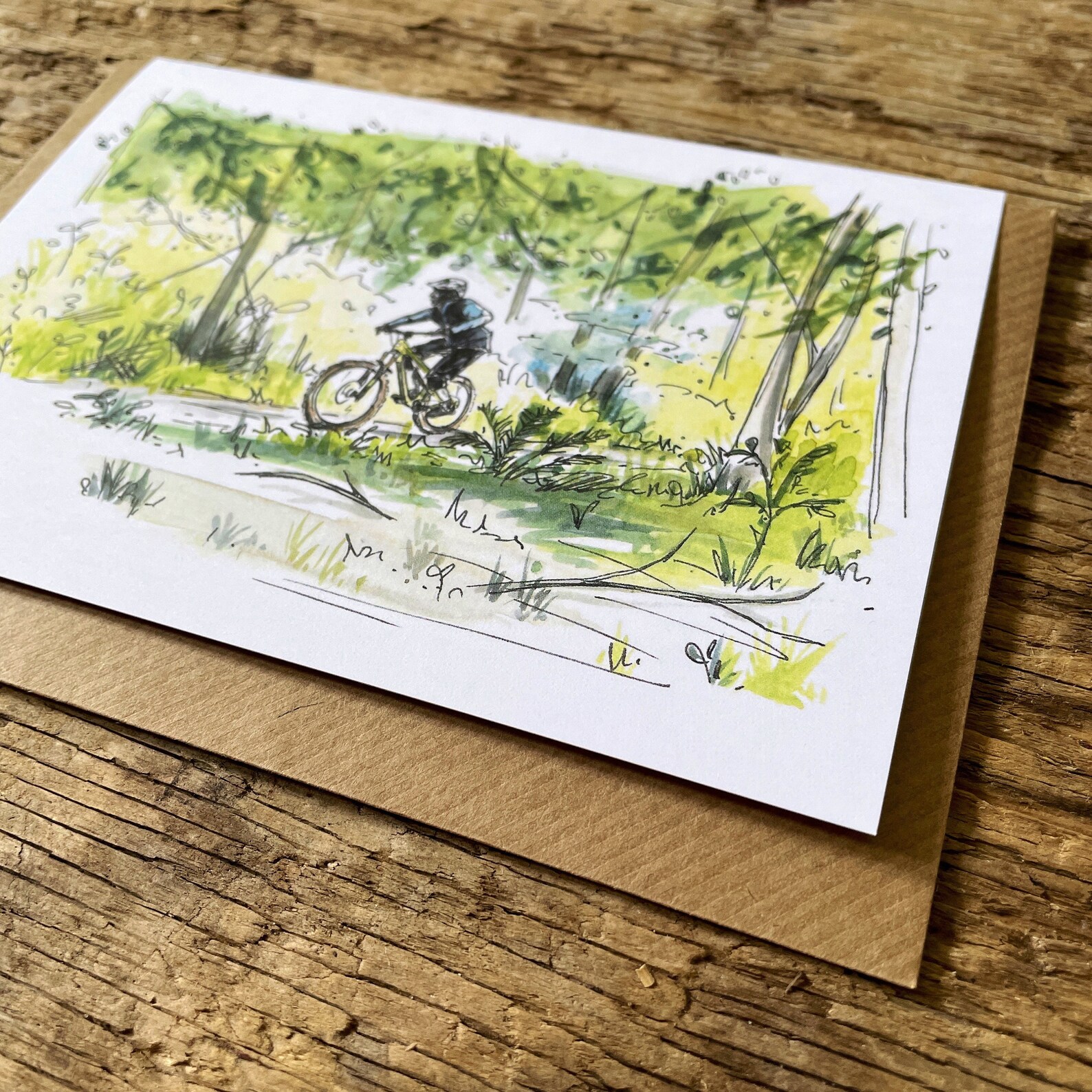 Cycling Card, Mountain Bike Card, North Edge, Bike Illustration - Etsy