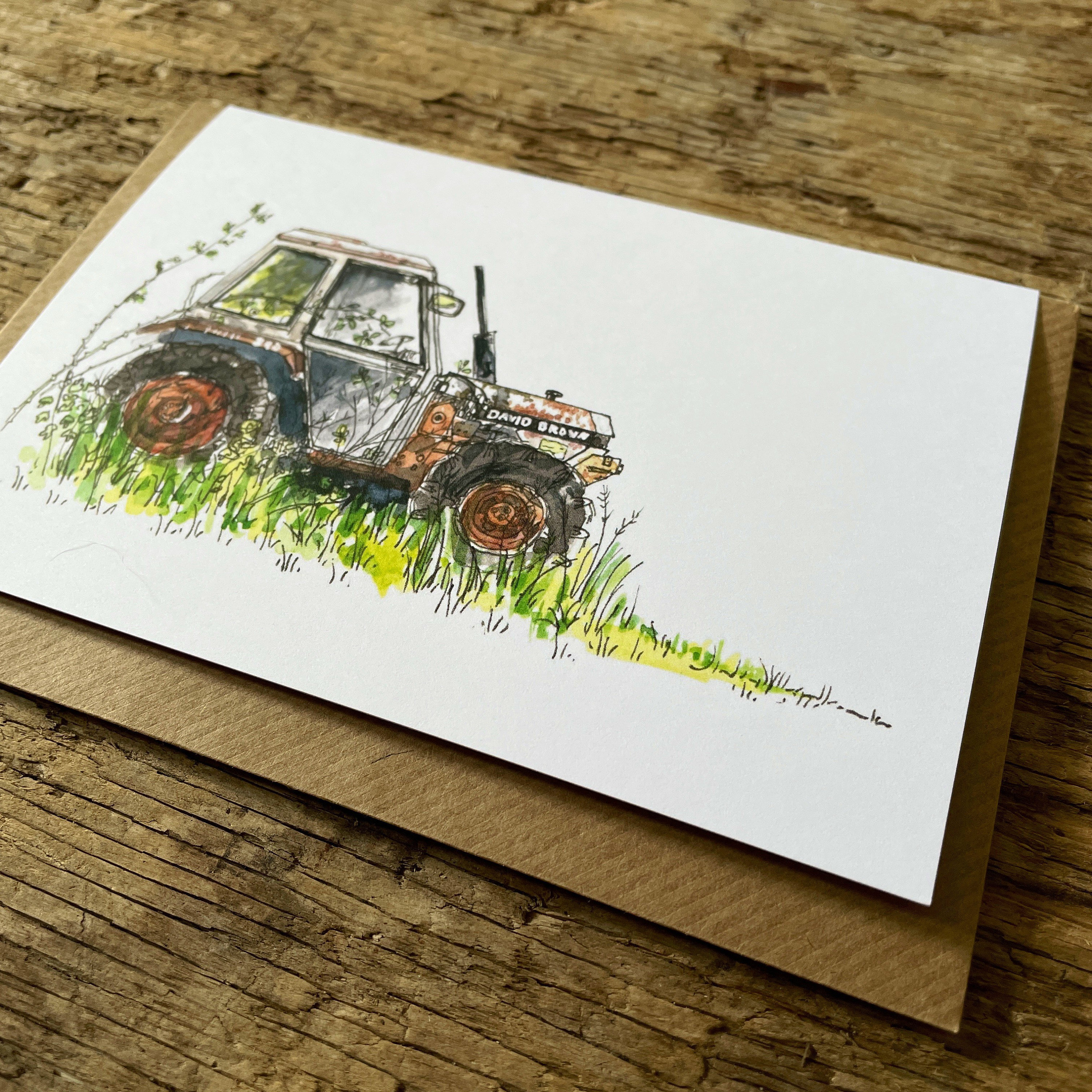 Tractor Card, David Brown Tractor, Tractor Illustration - Etsy