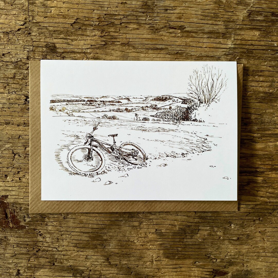Cycling Card, Mountain Bike Greeting Card, - Etsy
