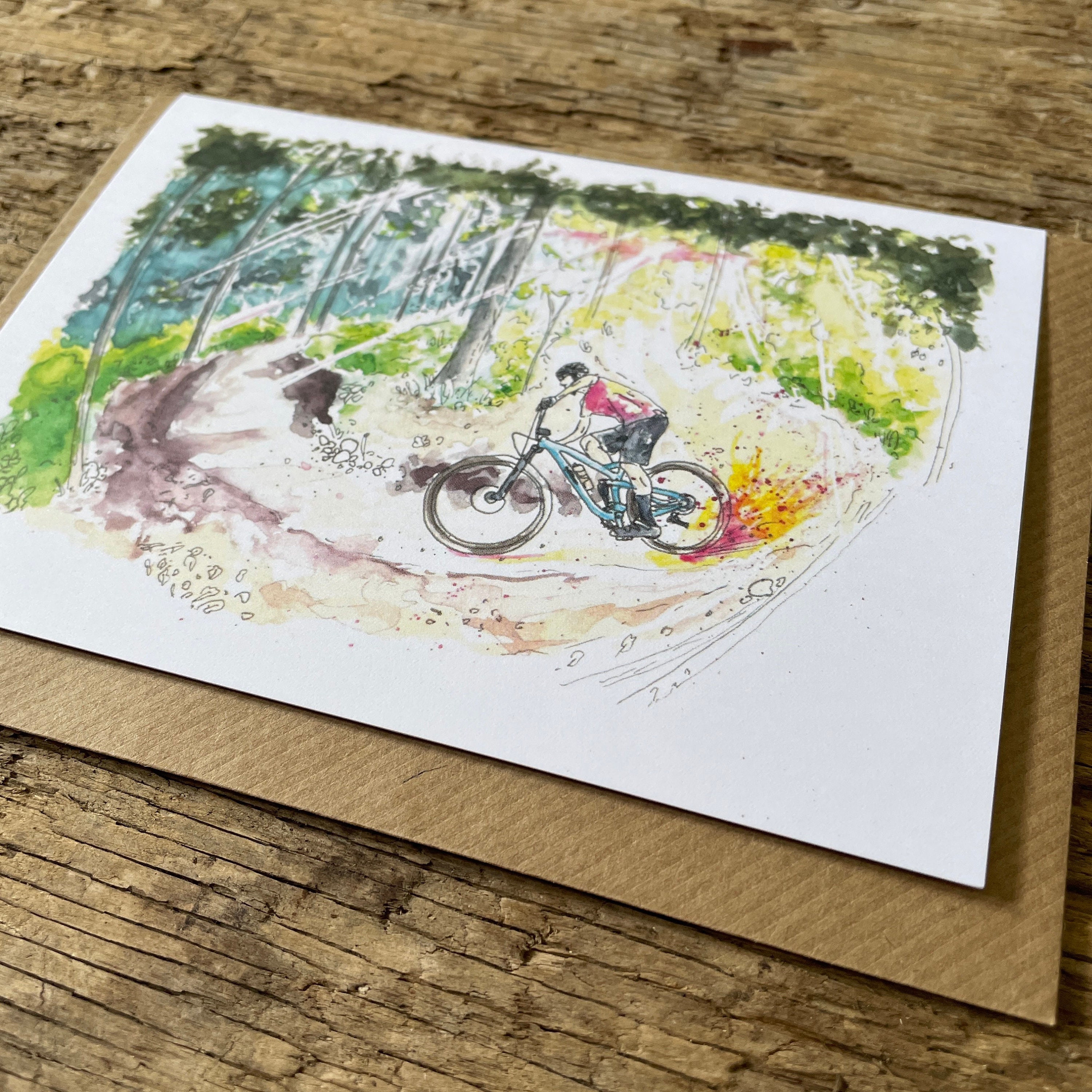 Cycling Card Mountain Bike Card Shredding Berms Bike - Etsy
