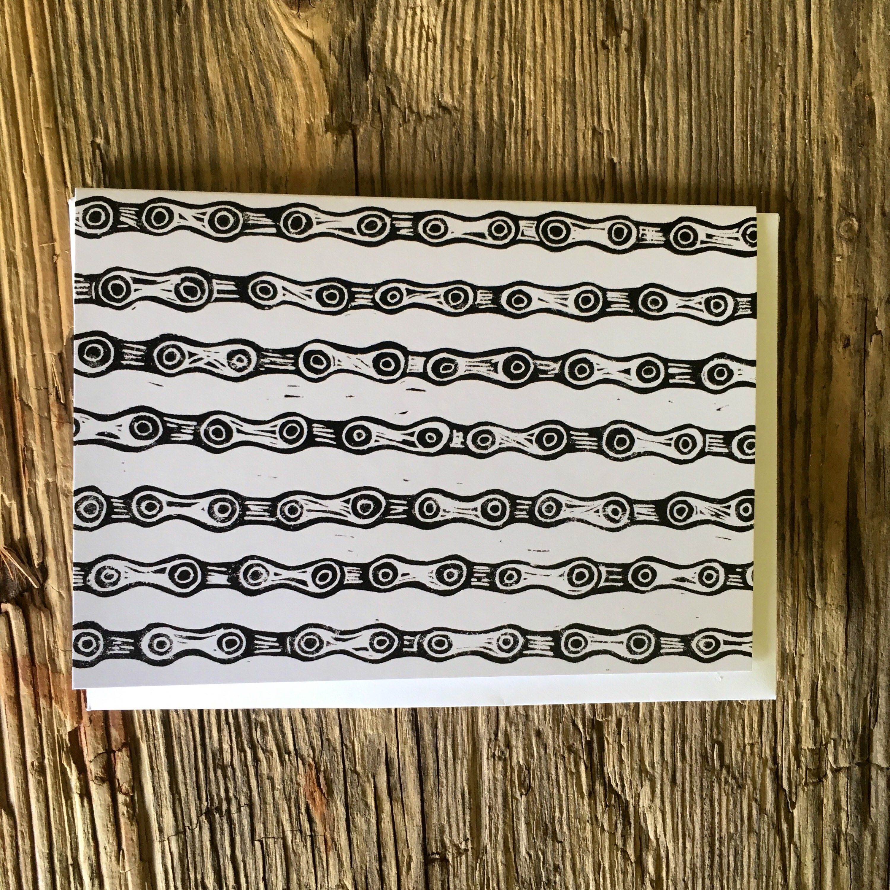 Cycling Card Bike Chain Mountain Bike Card Lino Print | Etsy