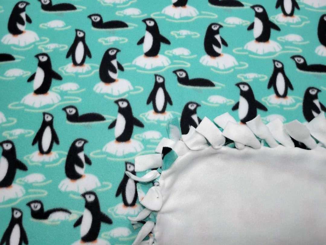 Super Soft Fleece Hand Tied Penguin Blanket Cabin Fleece - Etsy