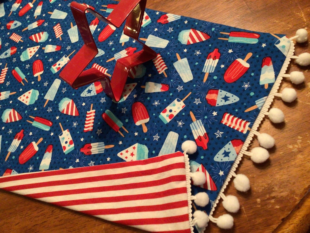 Patriotic Ice Cream Table Runner Summer Fun Decor Patriotic Table ...