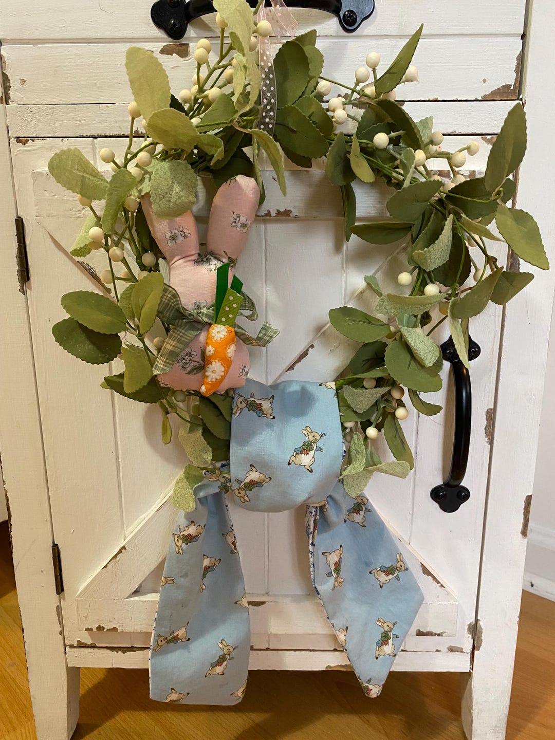 Miniature Easter Wreath Peter Rabbit Easter Sash Easter Bunny Wreath ...