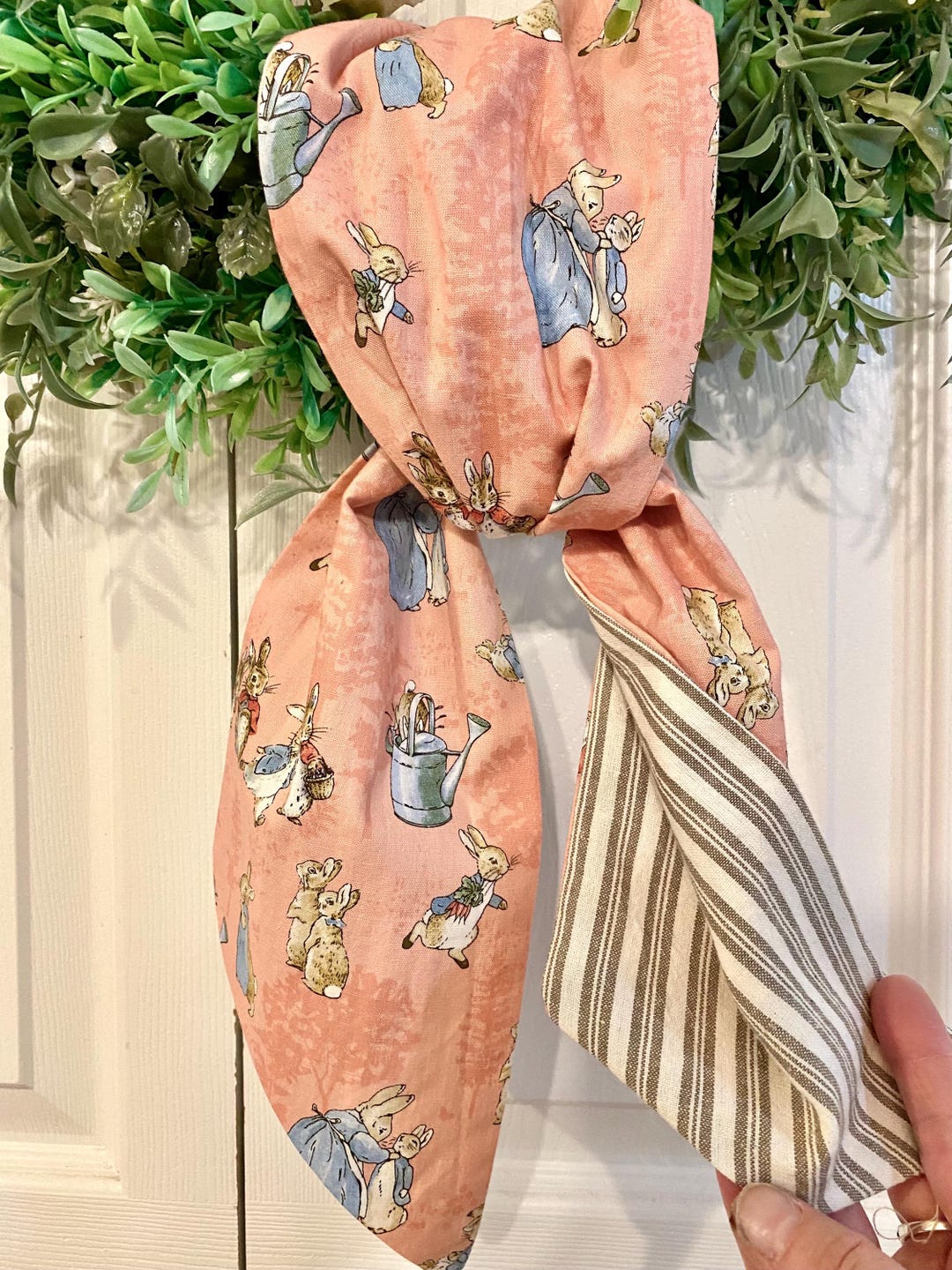 Peter Rabbit Wreath Sash Beatrixpotterwreath Scarf Easter Bunny Wreath ...