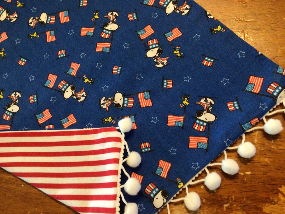 Snoopy Patriotic Table Runner Reversible Charlie Brown Table Runner ...