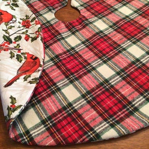 Cardinal Christmas Tree Skirt Reversiblewoodsychristmastreeskirtlog ...