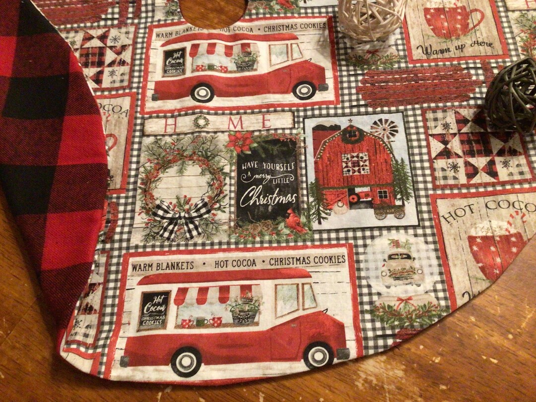 Farmhouse Table Top Tree Skirt Country Christmas Tree Skirt Table Top ...