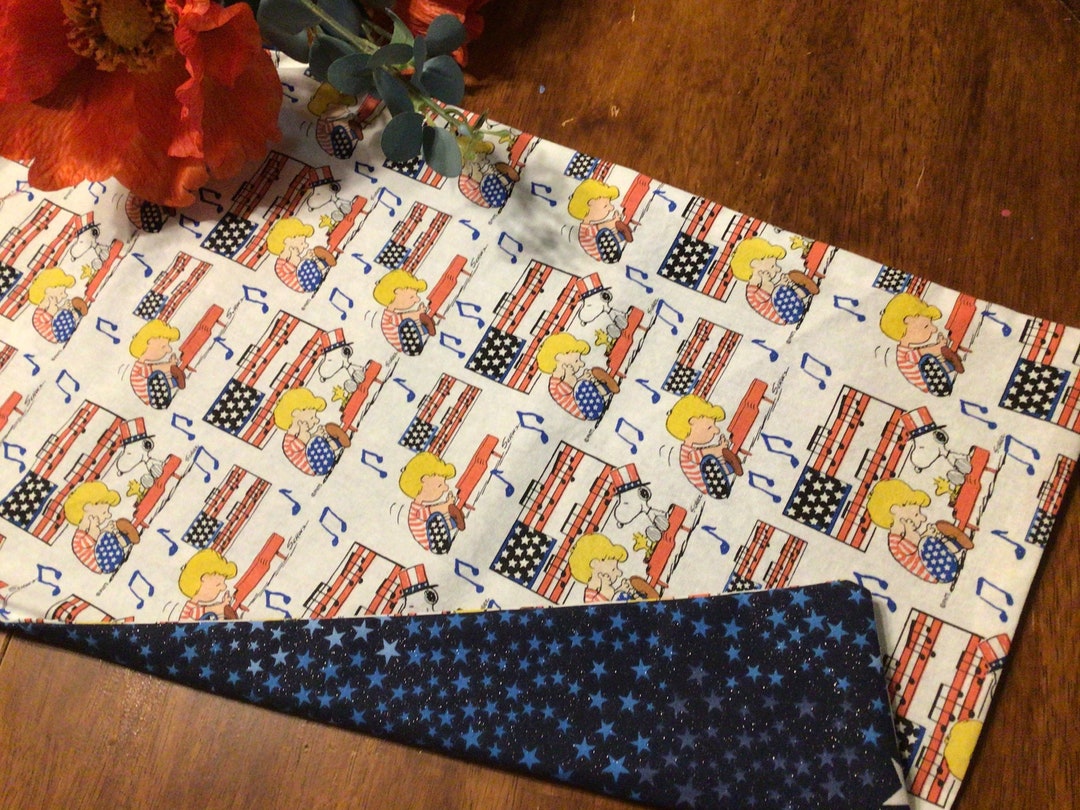 Snoopy Patriotic Table Runner: Reversible 4th of July Decor - Etsy