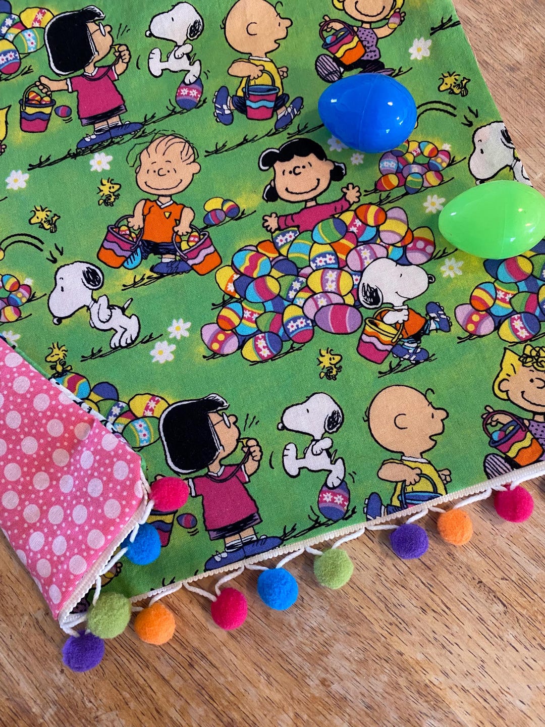 Easter Snoopy Table Runner Charlie Brown Easter Table Runner Easter Egg ...
