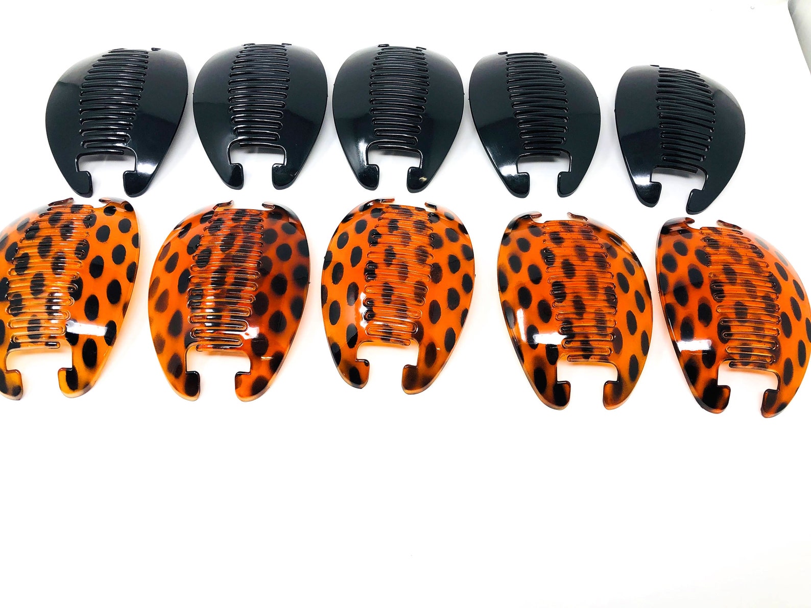 10sets Interlocking Banana Combs Hair Clip French Side Comb Holder ...