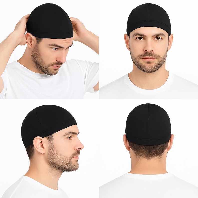 4-pack Black Skull Caps Lightweight Stretch Beanie for Men & Women - Etsy