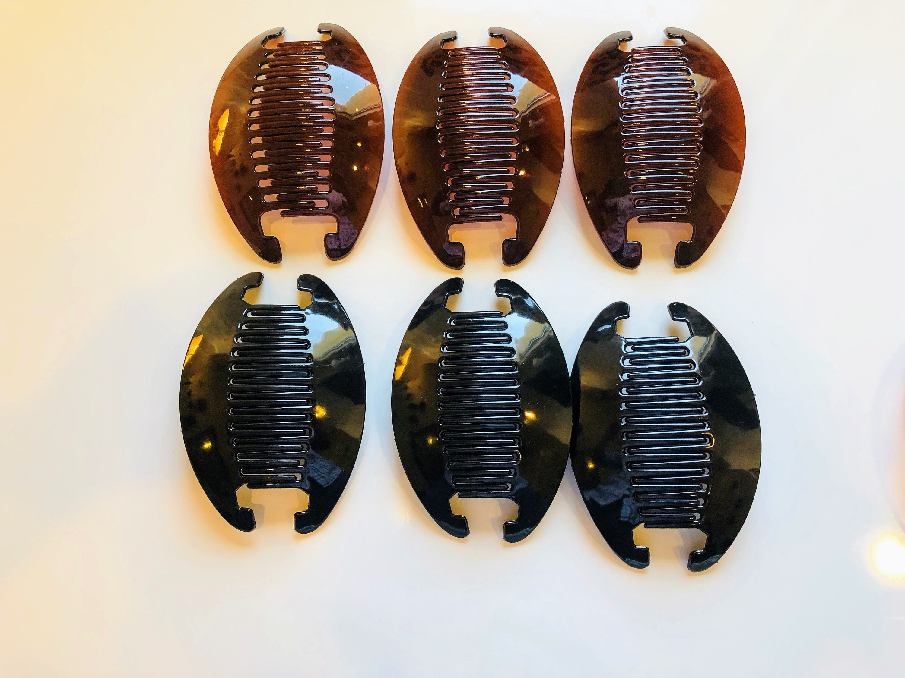 6 Sets Interlocking Banana Combs Hair Clip French Side Comb Holder ...