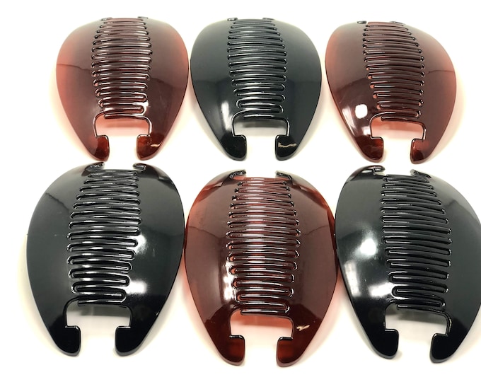 6 Sets Interlocking Banana Combs Hair Clip French Side Comb Holder ...