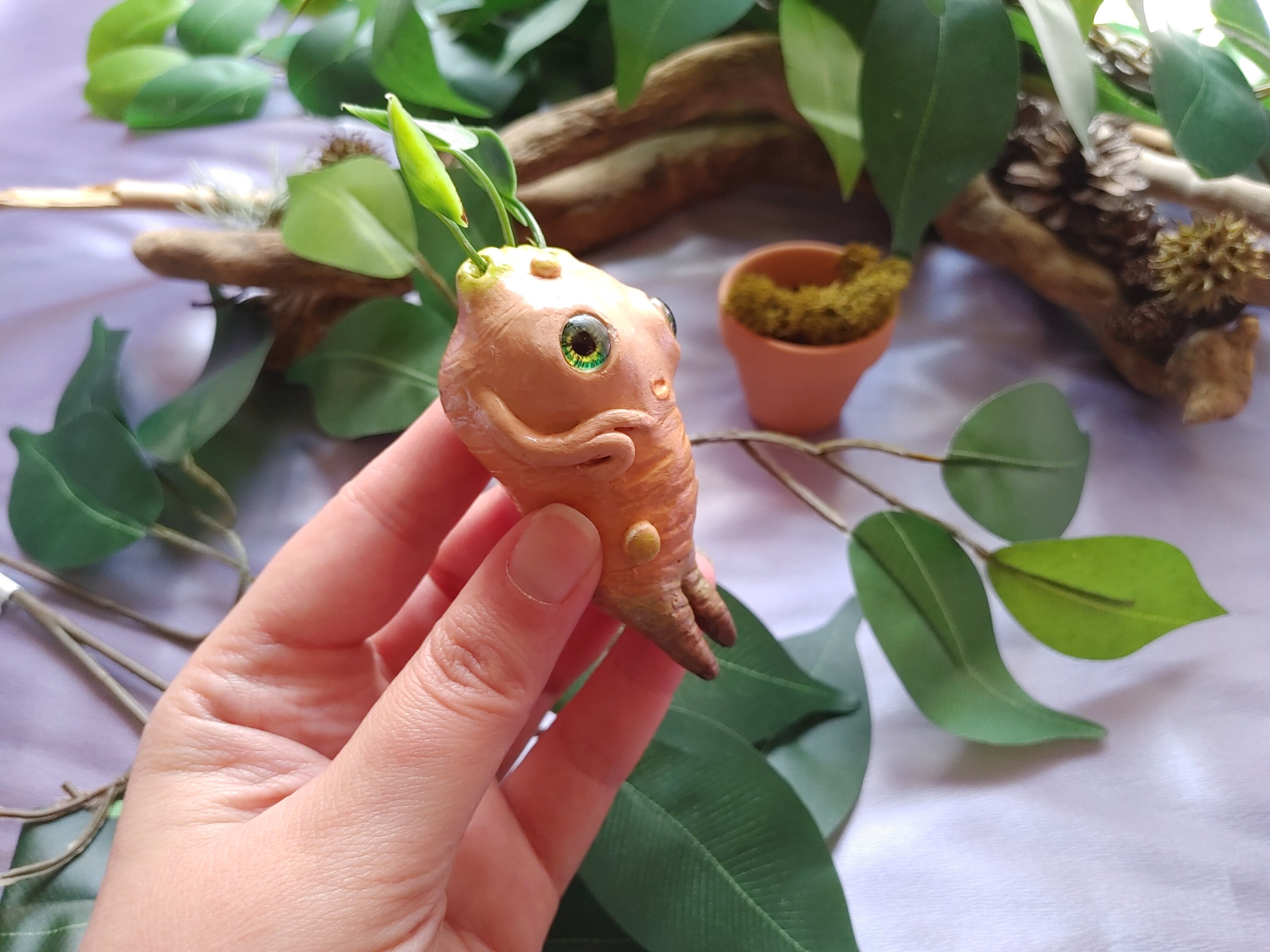 Root Babies Doll and Free Postcard of Baby Mandrake Root - Etsy