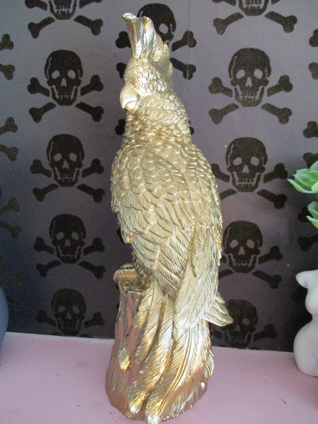 Gold Cockatoo Parrot Bird Figure Statue Ornament - Etsy UK