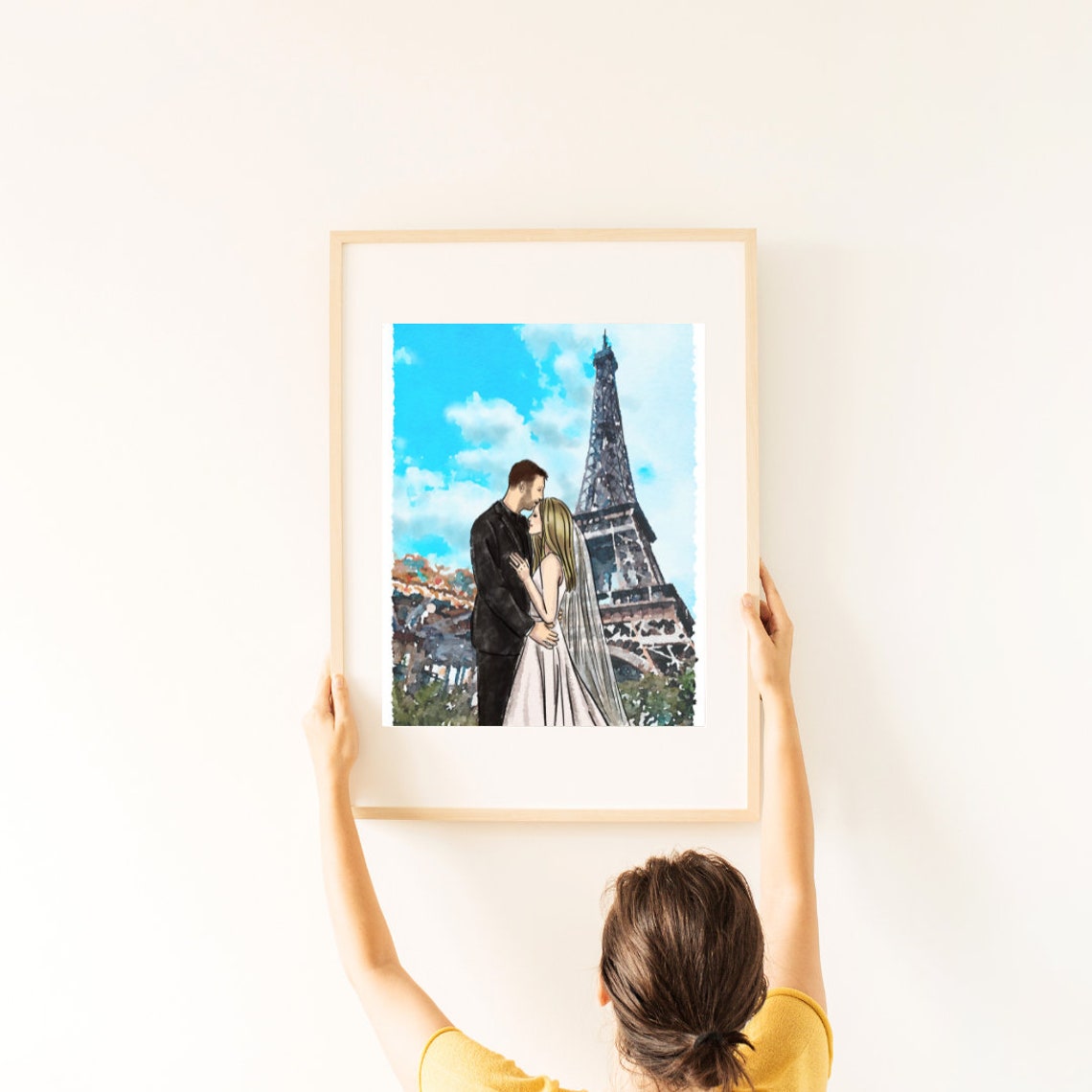 Digital Custom Wedding Drawing. Wedding Couple Portrait From Photos ...