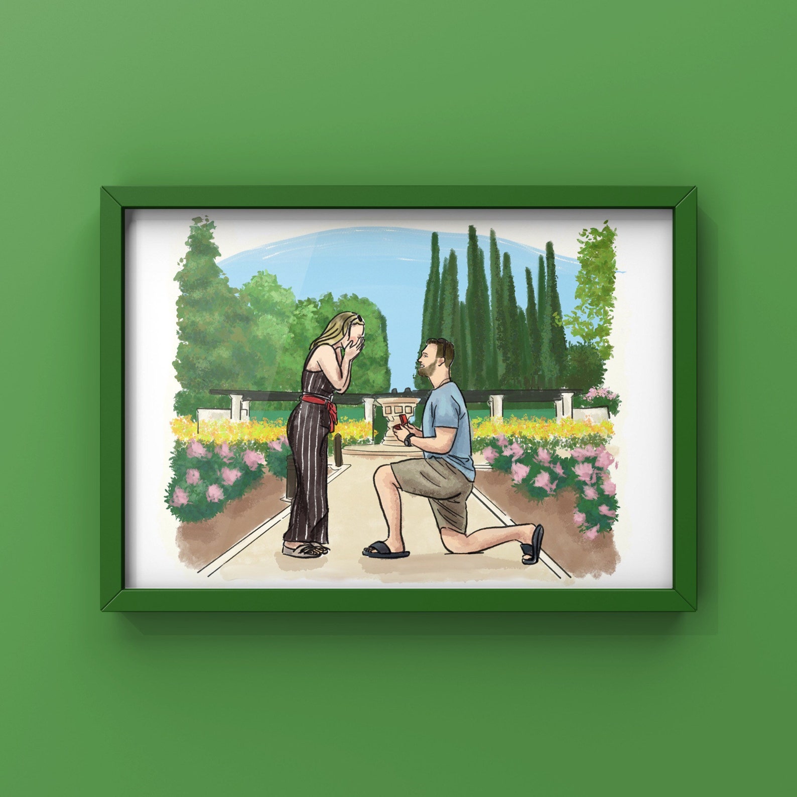 Marriage Proposal Digital Artwork. Custom Drawing for - Etsy