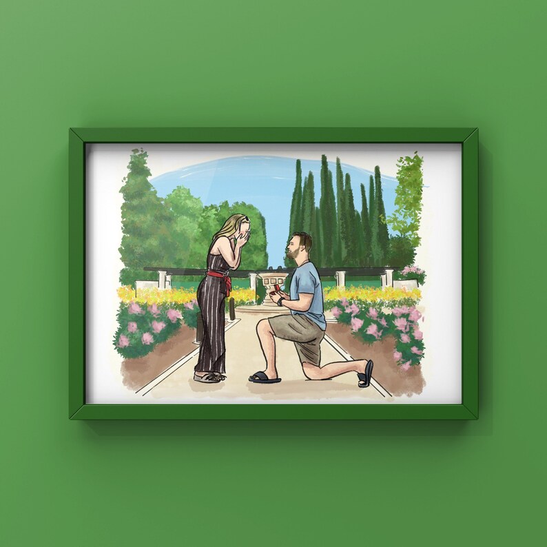 Marriage Proposal Digital Artwork. Custom Drawing for - Etsy