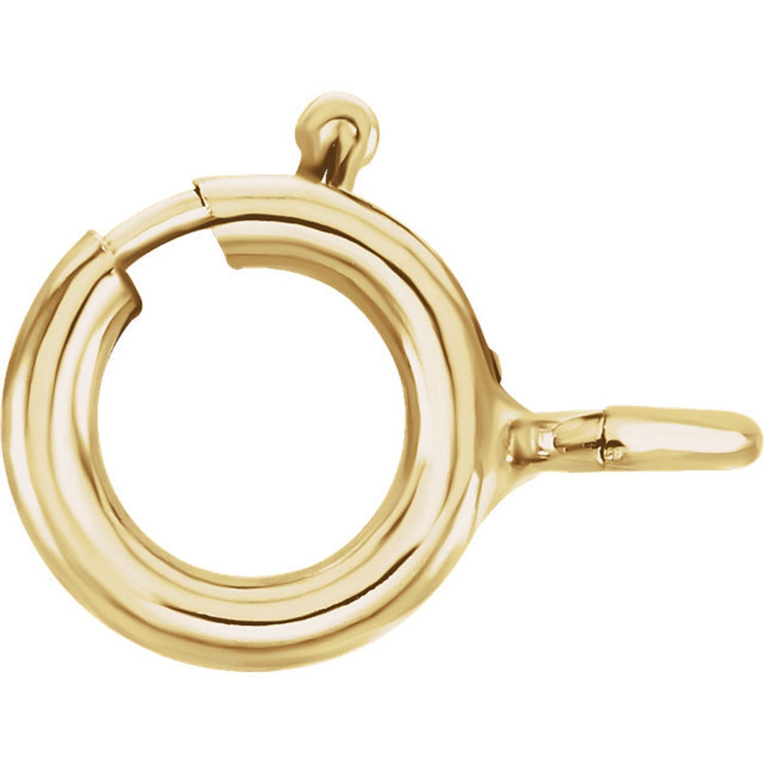 14K ,18K Yellow Gold Spring Rings Lock, Gold Findings, 5mm Gold Finding ...