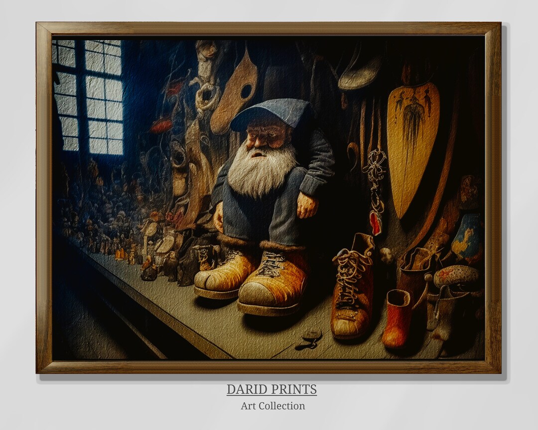 Gnome Oil Painting | Fine Art Print | Gift for Him| Sculpted ...