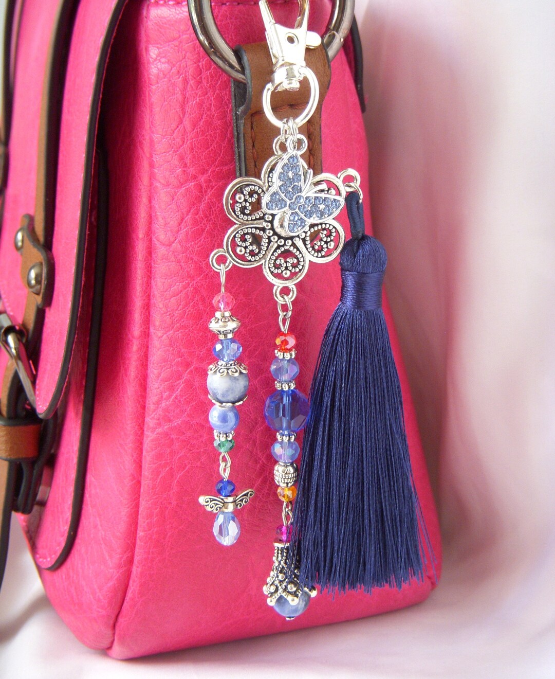 Original Key Ring I Blue and Silver Bag Jewel I Original Gift I ...