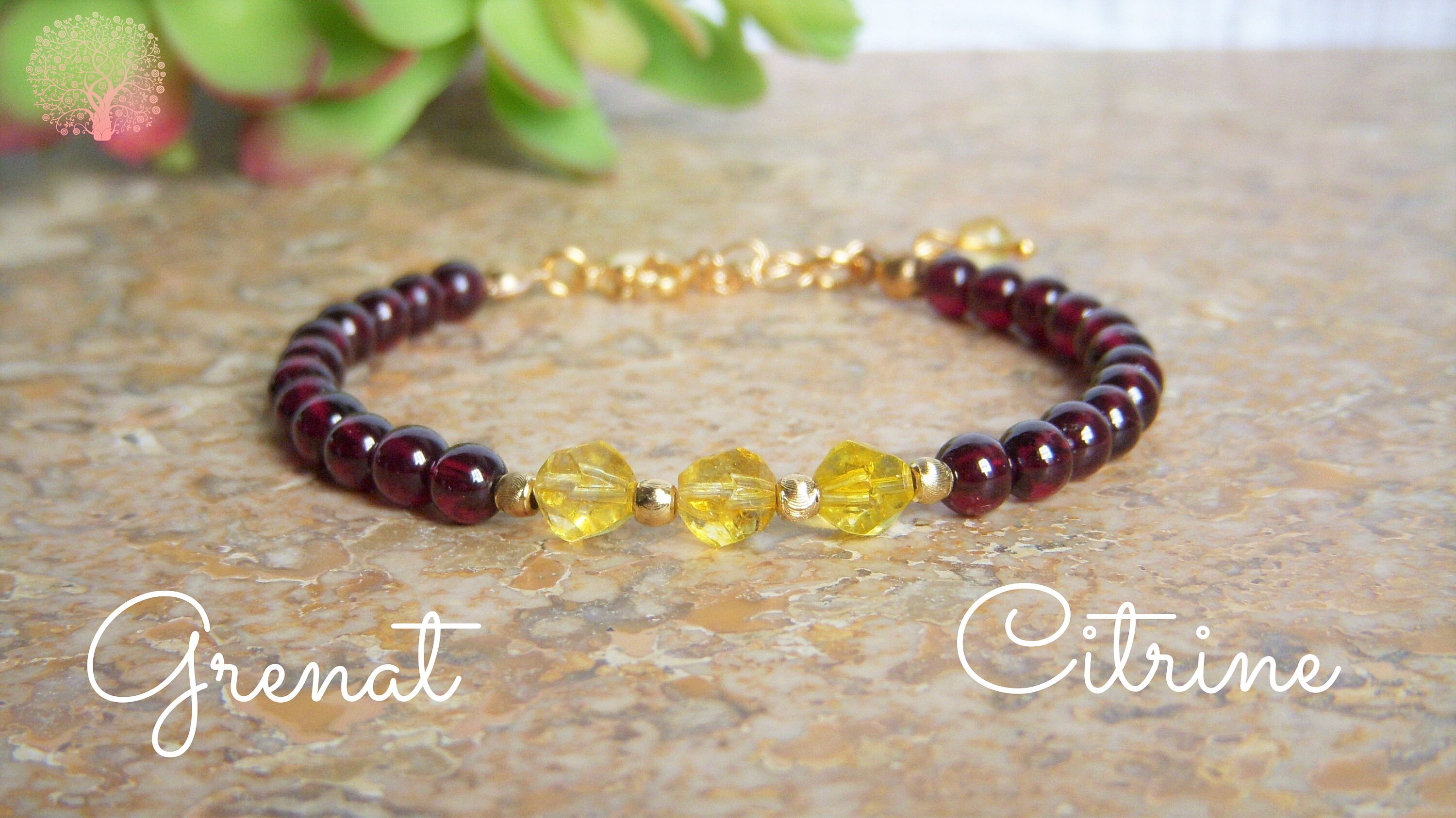 Garnet and citrine bracelet store