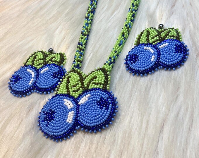 Native Beadwork Medallion Set Summer Blueberries - Etsy
