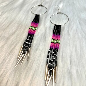 Native Beadwork Punk Earrings - Etsy