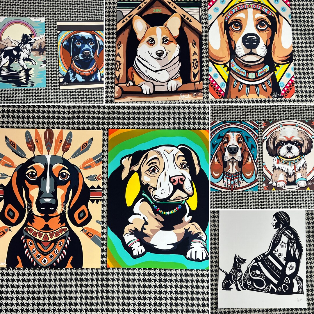 Rez Dog Pet Portraits- Native American Wall Art - Etsy