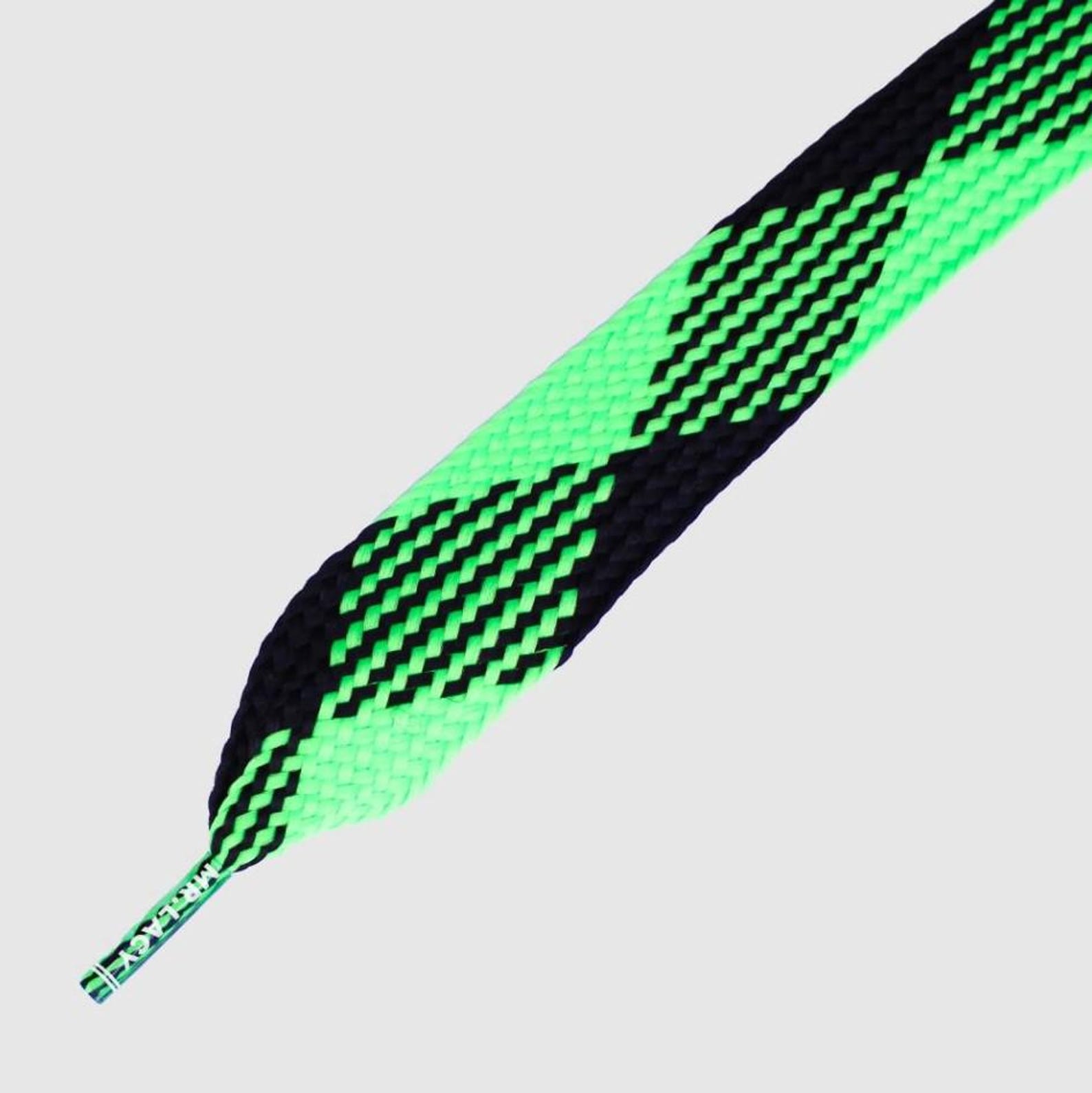 Shoelaces Mr. Lacy Fatties Black / Green, Flat Fat Wide Laces, 25 Mm ...