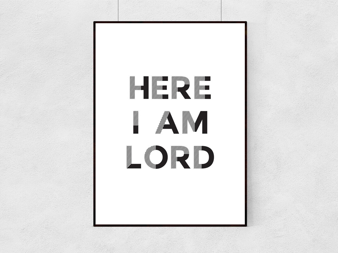 Here I Am Lord, Modern Wall Art Poster, Minimal Christian Bible Verse ...