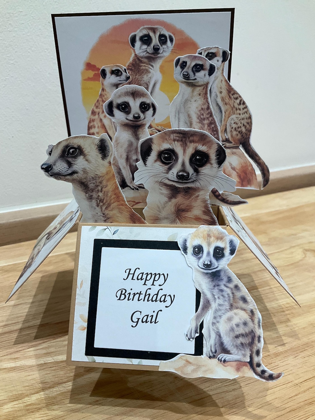 Meerkat Pop up Box Card Birthday - Etsy