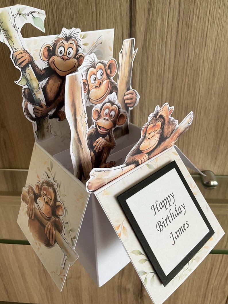 Comedy Monkey Pop up Card Birthday - Etsy UK